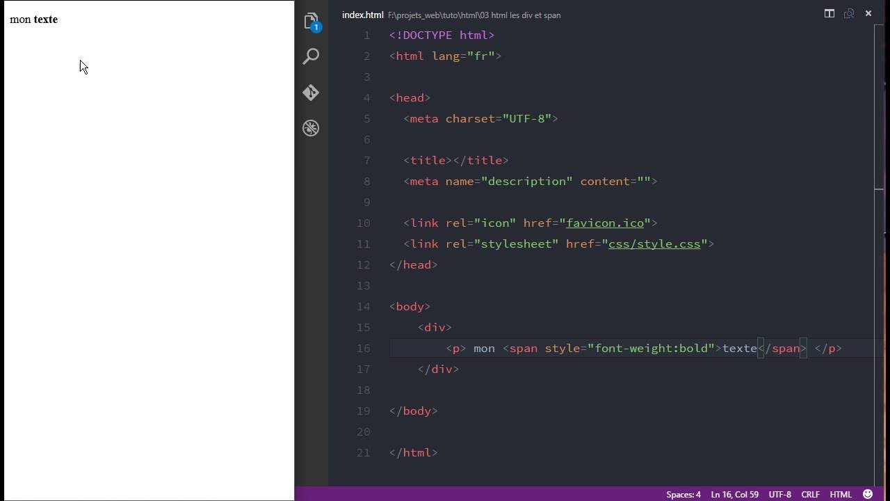 Html Balise Div Et Span Youtube