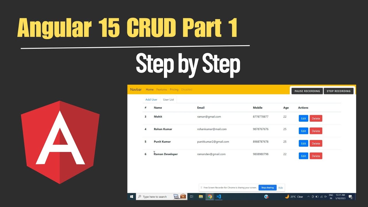 Angular 15 Crud Part 1 Hindi Tutorial Step By Step For Crud Operation