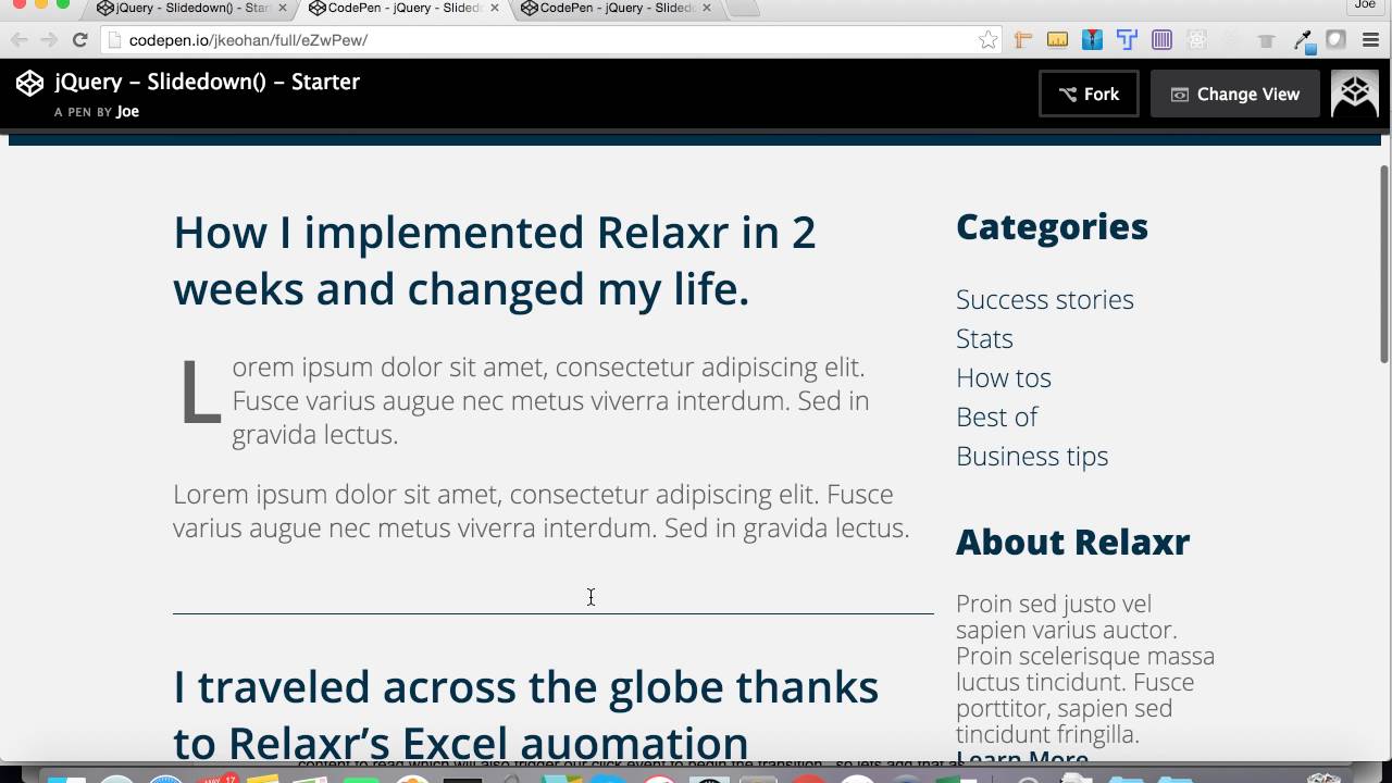 Jquery Slidedown Slideup Tutorial Youtube