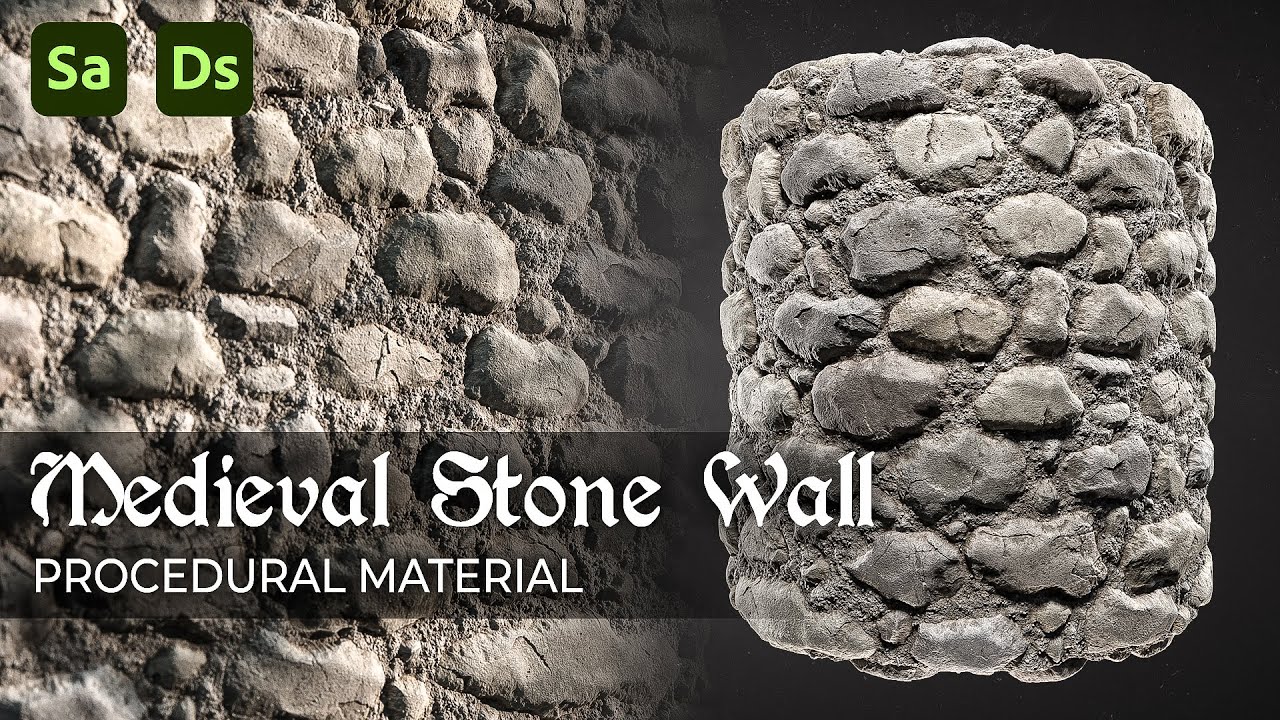 Medieval Stone Wall Substance Designer Material Youtube