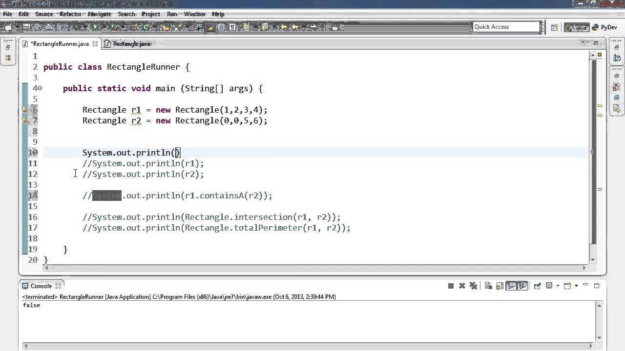 Class Discussion Rectangle Class Video 1 Youtube