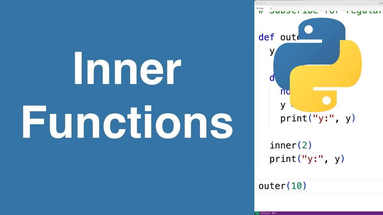Inner Functions Python Tutorial Youtube