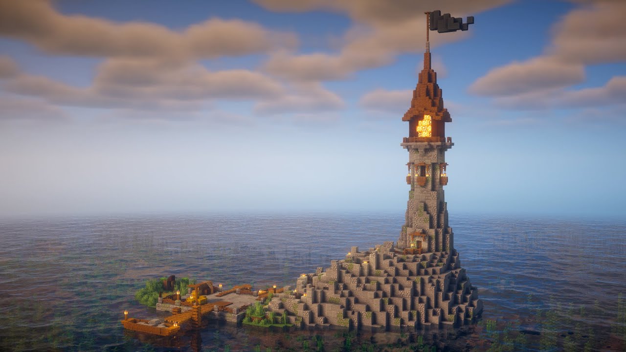 Medieval Lighthouse Relaxing Minecraft Build Timelapse Tutorial Youtube