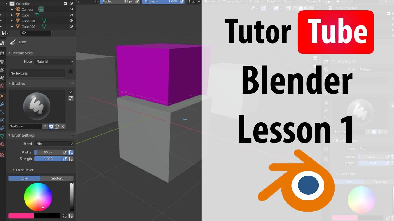 Blender Tutorial Lesson 1 Interface Youtube