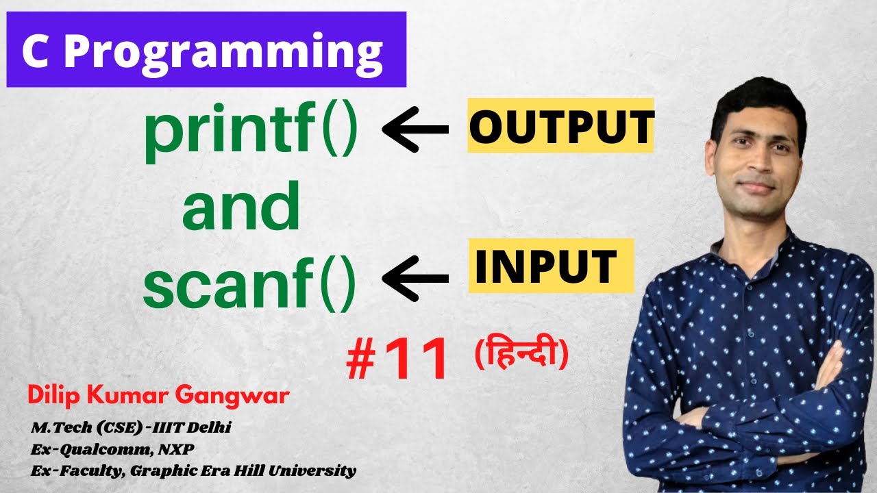 Printf Scanf In C Language Input Output Functions C Programming
