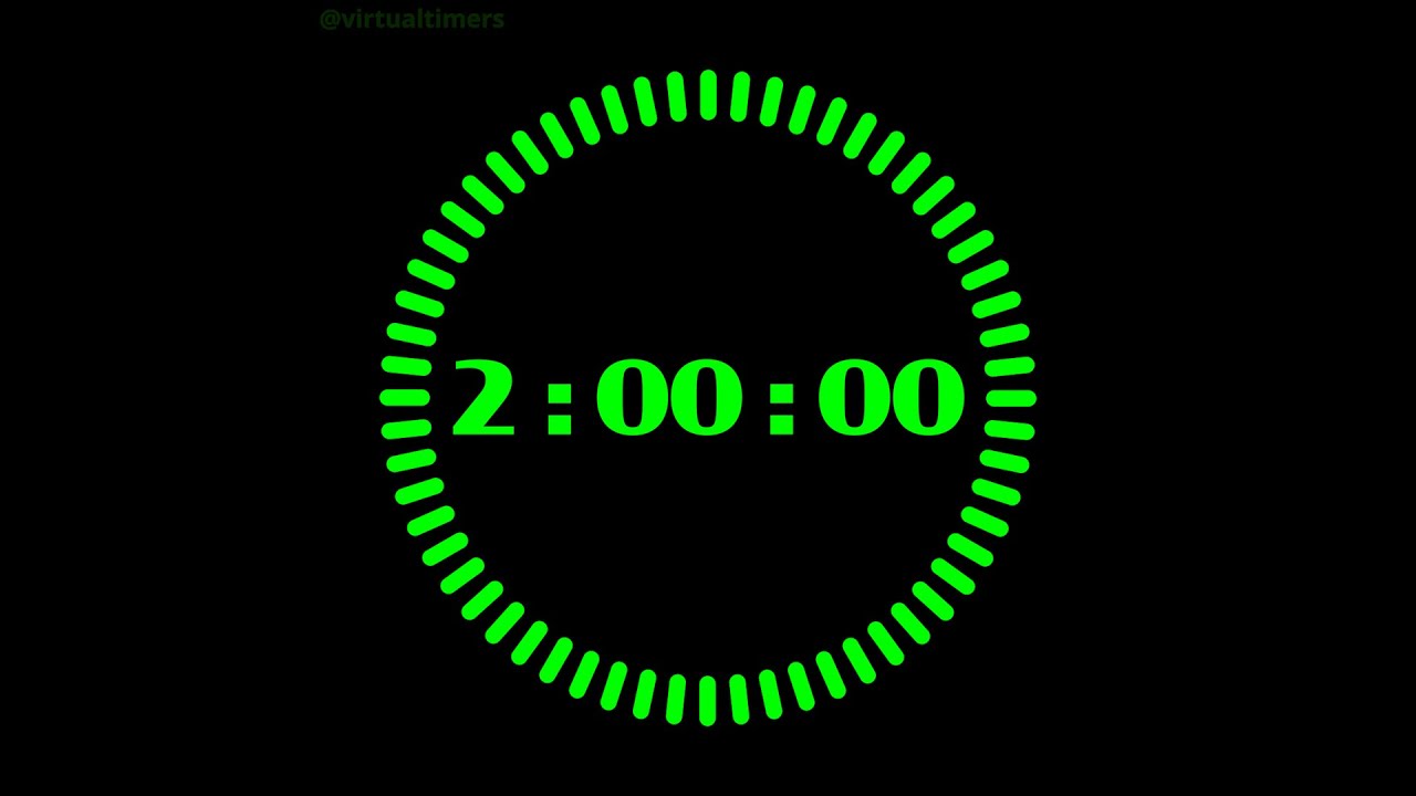 2 Hours Countdown Timer With Alarm And Progress Visualizer Radial