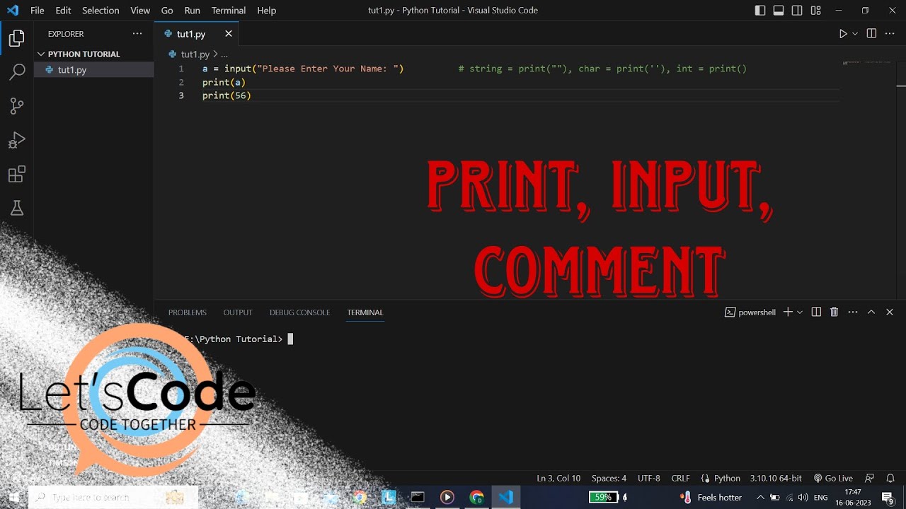 Python 1 Print Input Comments Youtube