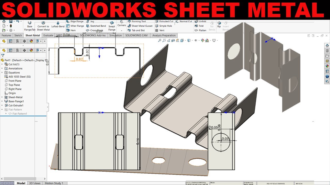Solidworks Sheet Metal Basic Principle In 3 Steps Youtube