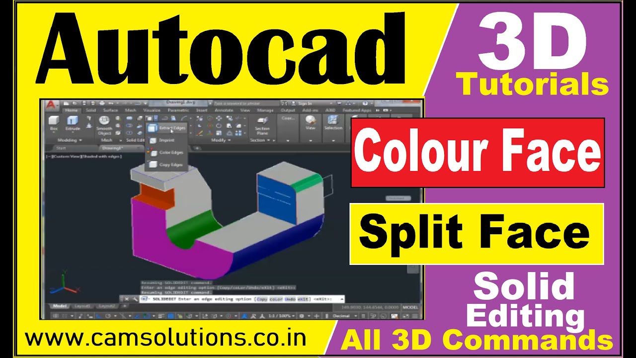 Autocad 3d Modeling Tutorials For Beginners Solid Editing Commands