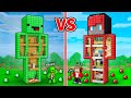 Jj And Mikey Ruby Vs Emerald Statue Family Battle In Minecraft Maizen ...