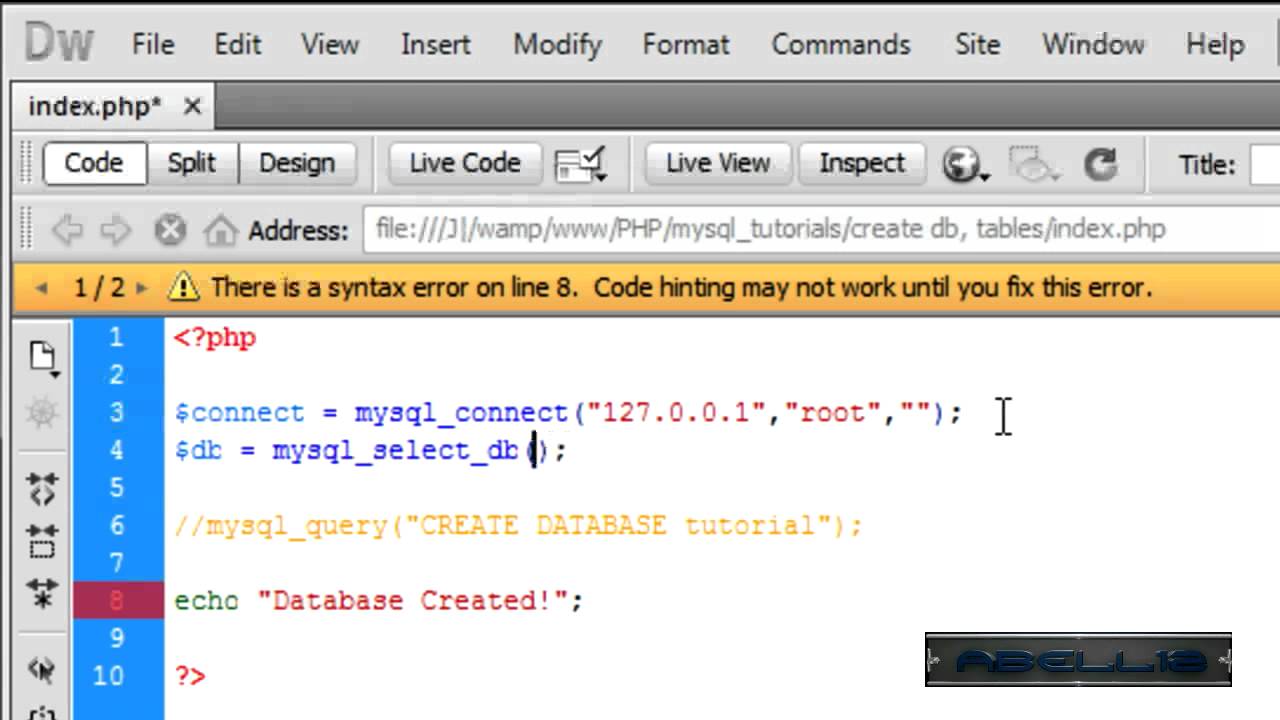 Php Creating A Database Tables Inputting Data Using Php Youtube