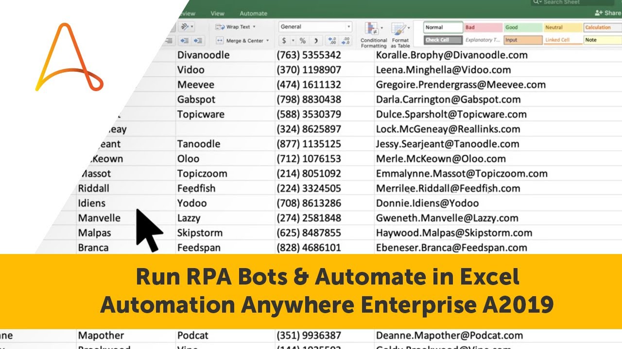 Rpa Bots For Excel Automation Anywhere Rpa Platform Youtube