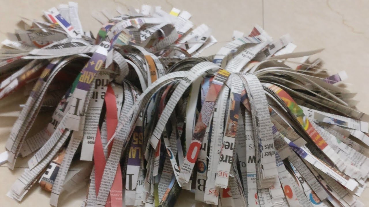 Newspaper Pom Poms Diy Youtube
