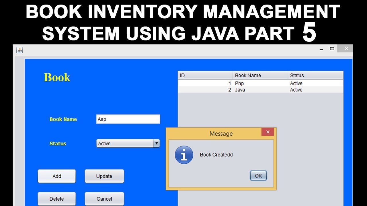 Book Inventory Management System Using Java Part 5 Youtube