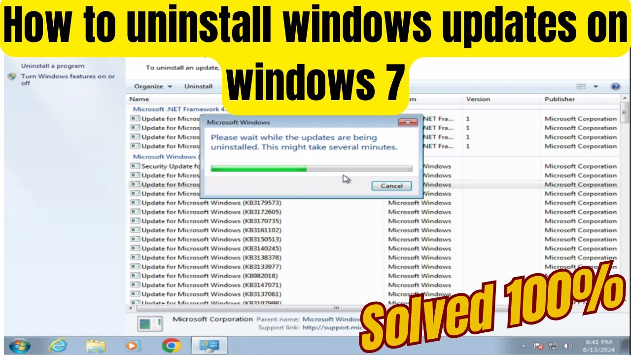 How To Uninstall Windows Updates On Windows 7 How To Delete Old