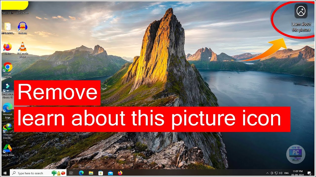 Remove Learn More About This Picture Icon In Windows 10 11 Youtube