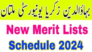 Bzu Merit Lists Revised Schedule 2024 Bzu Multan Merit Lists New ...