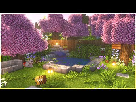 рџњё Minecraft Cherry Blossom Garden W Ambient Music 1 Hour Youtube