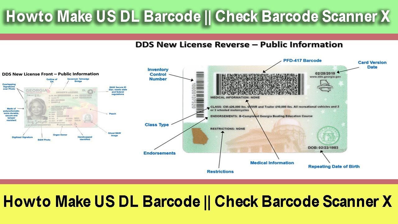 How To Make Us Dl Barcode Check Barcode Scanner X Youtube