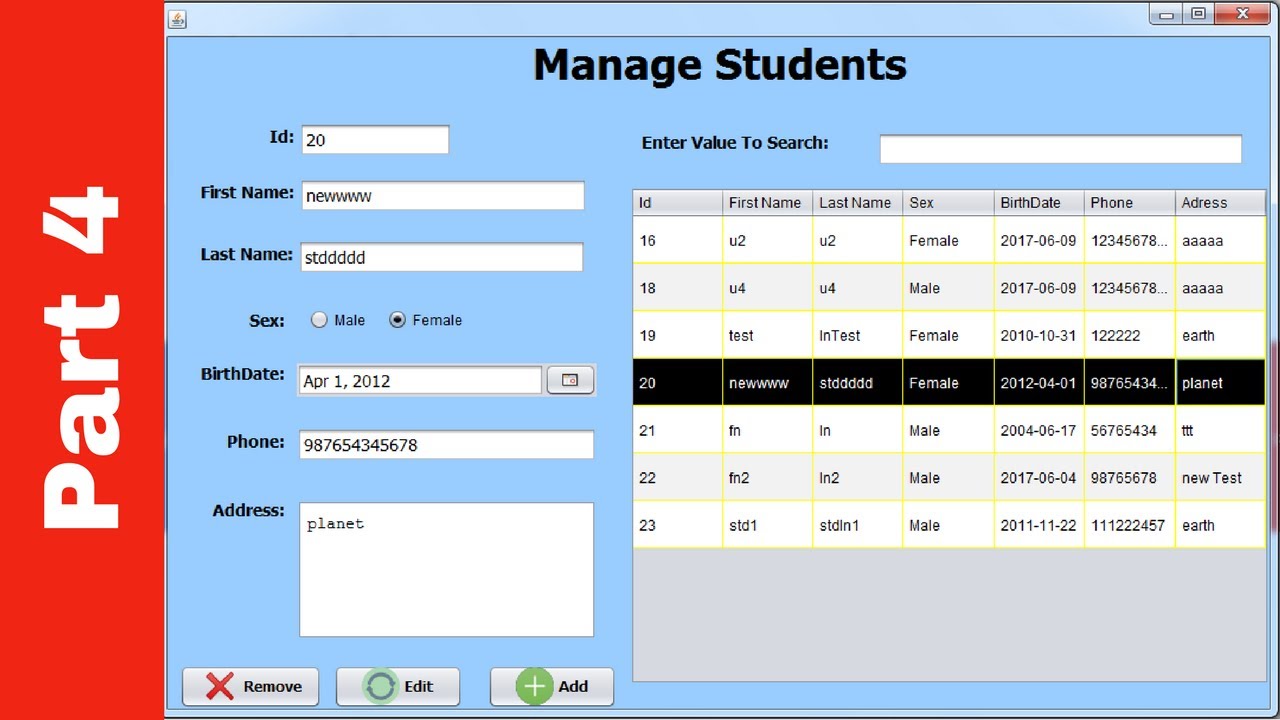 Java Student Information System Project In Java Using Netbeans With