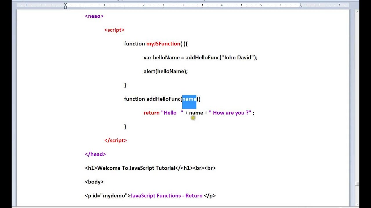 How To Return A String In Javascript Method Demo Youtube