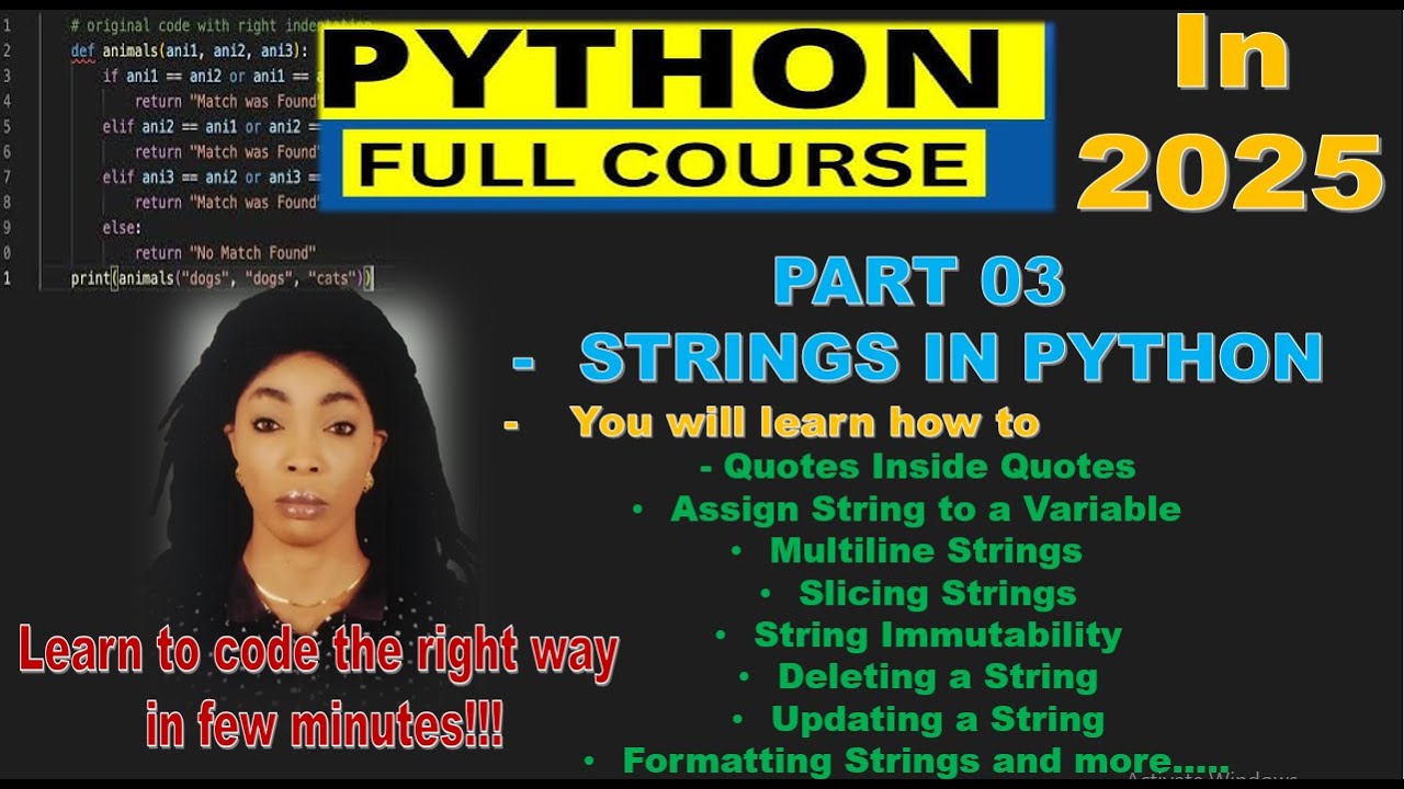 Strings In Python Python Full Course For Beginners Python