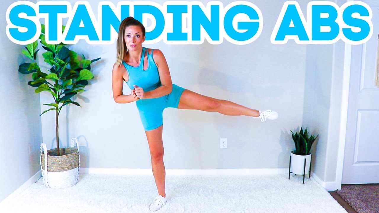 10 Minute Standing Abs Workout No Equipment Youtube
