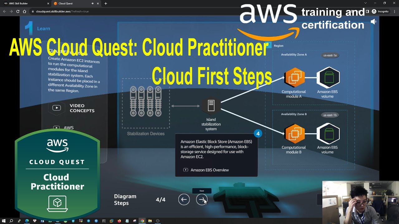 Cloud First Steps Aws Cloud Quest Cloud Practitioner 3d Role