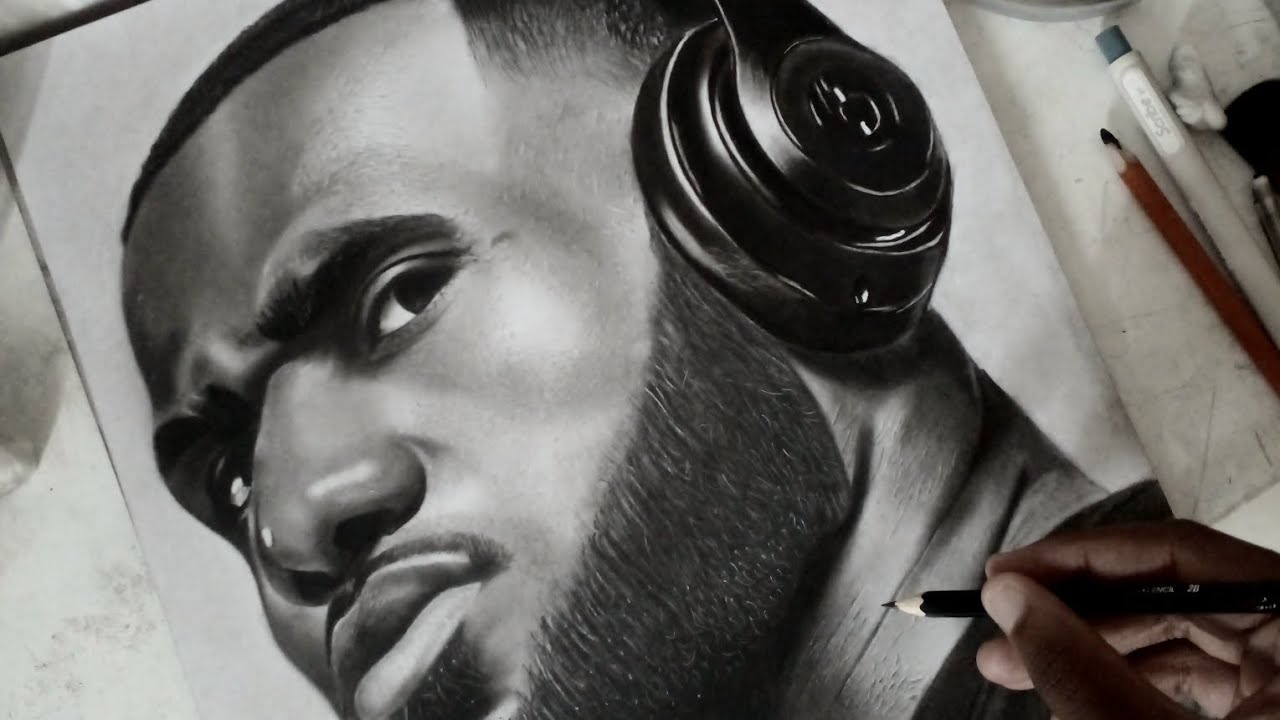 Drawing James Lebron How To Draw A Realstic Portrait Youtube