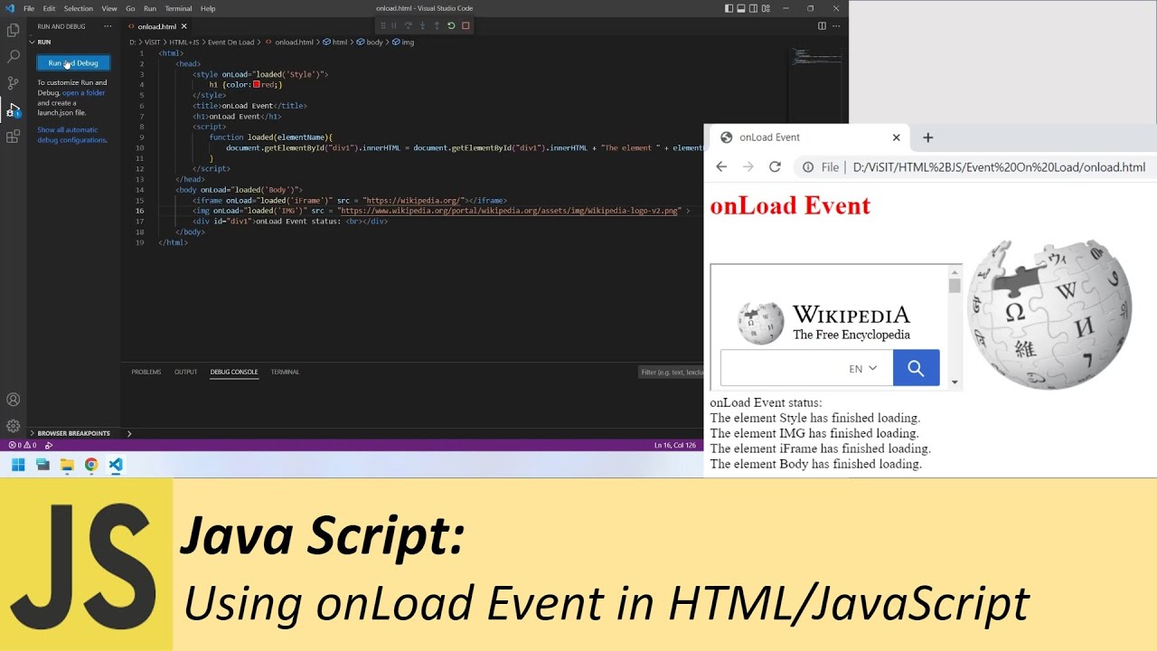 Javascript How To Use Onload Event Trigger In Html And Javascript