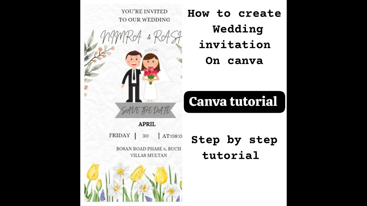 How To Create Wedding Invitations On Canva Canva Tutorial Tech With
