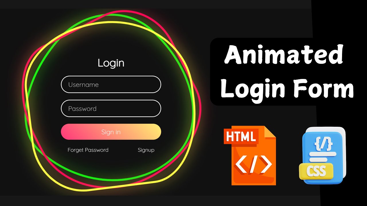 How To Create An Animated Login Form Using Html And Css Step By Step