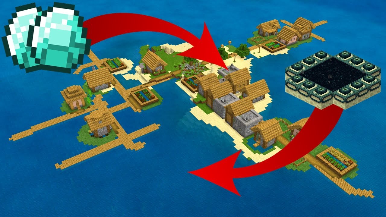 The Best Village Island Seed For Minecraft Bedrock Edition Youtube