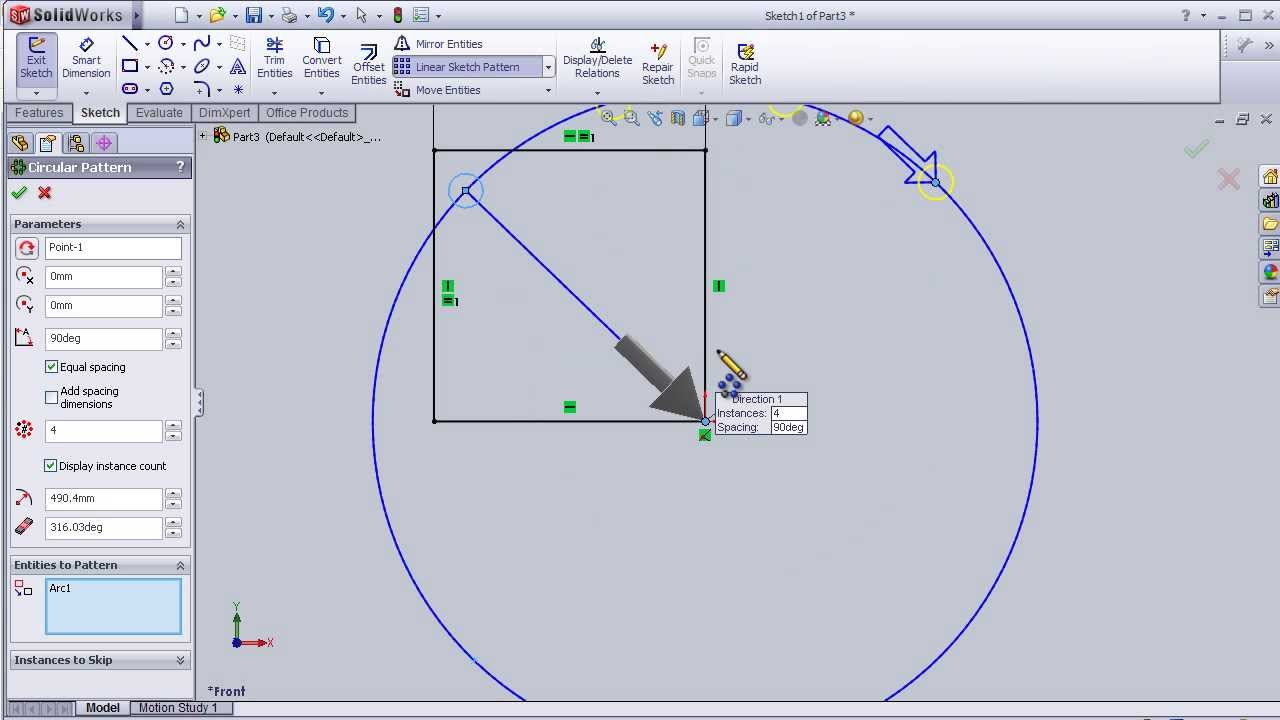 14 Solidworks Sketch Tutorial Circular Sketch Pattern Youtube