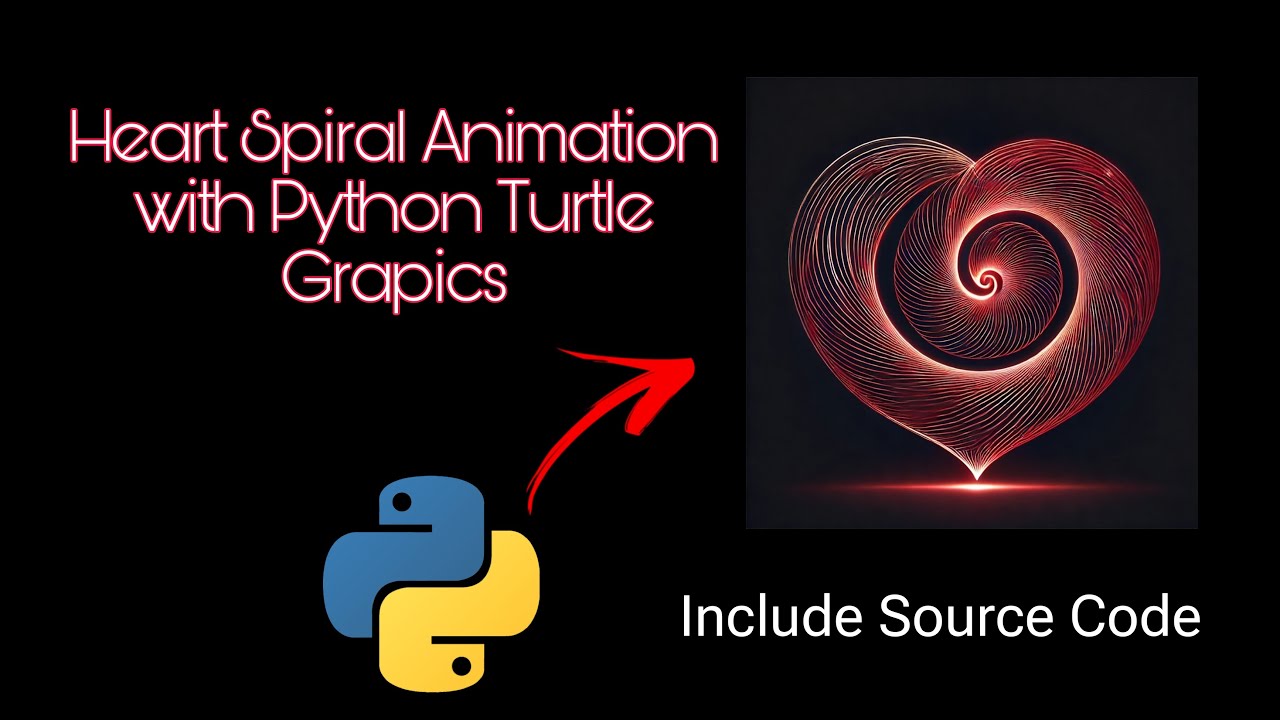 Mesmerizing Heart рџ Spiral Animation With Python Turtle Graphics 4