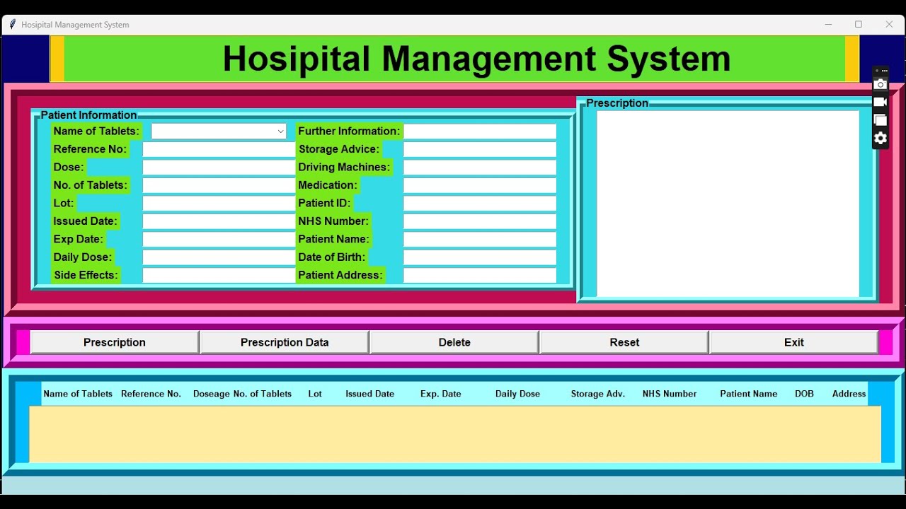 Hospital Management System With Python Tkinter Full Project