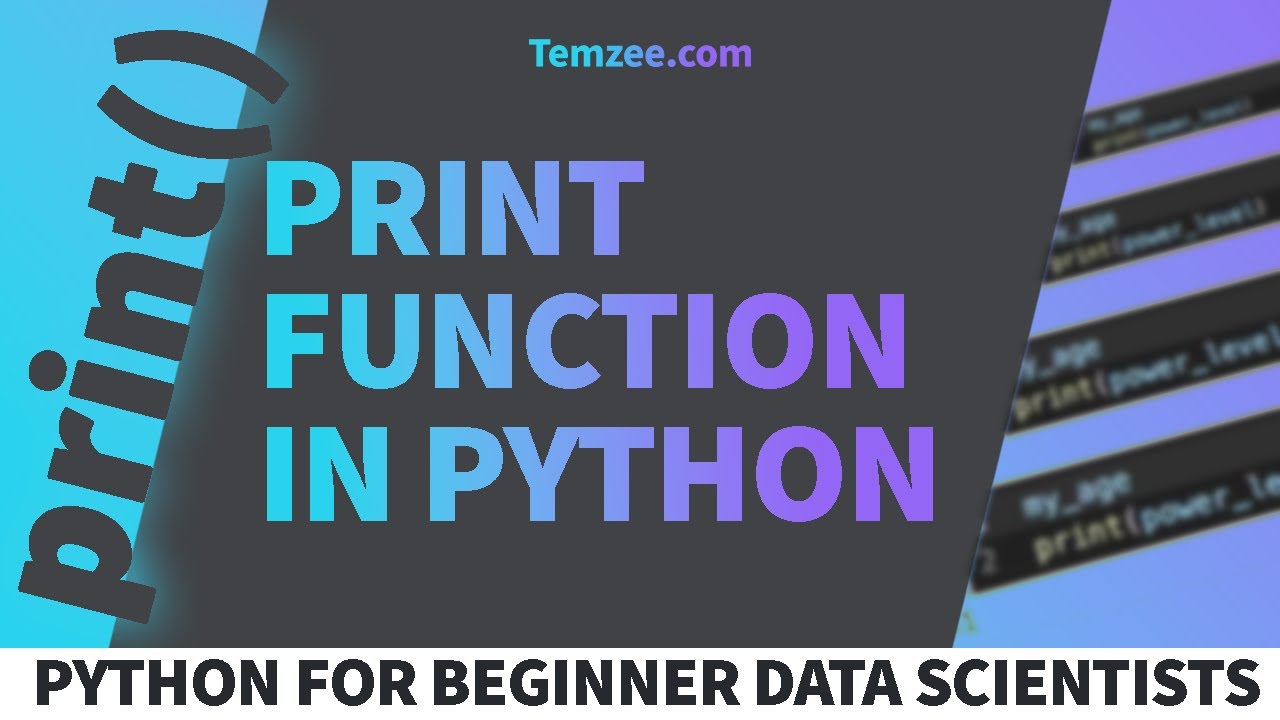 The Print Function Print Statement In Python Python For Beginner