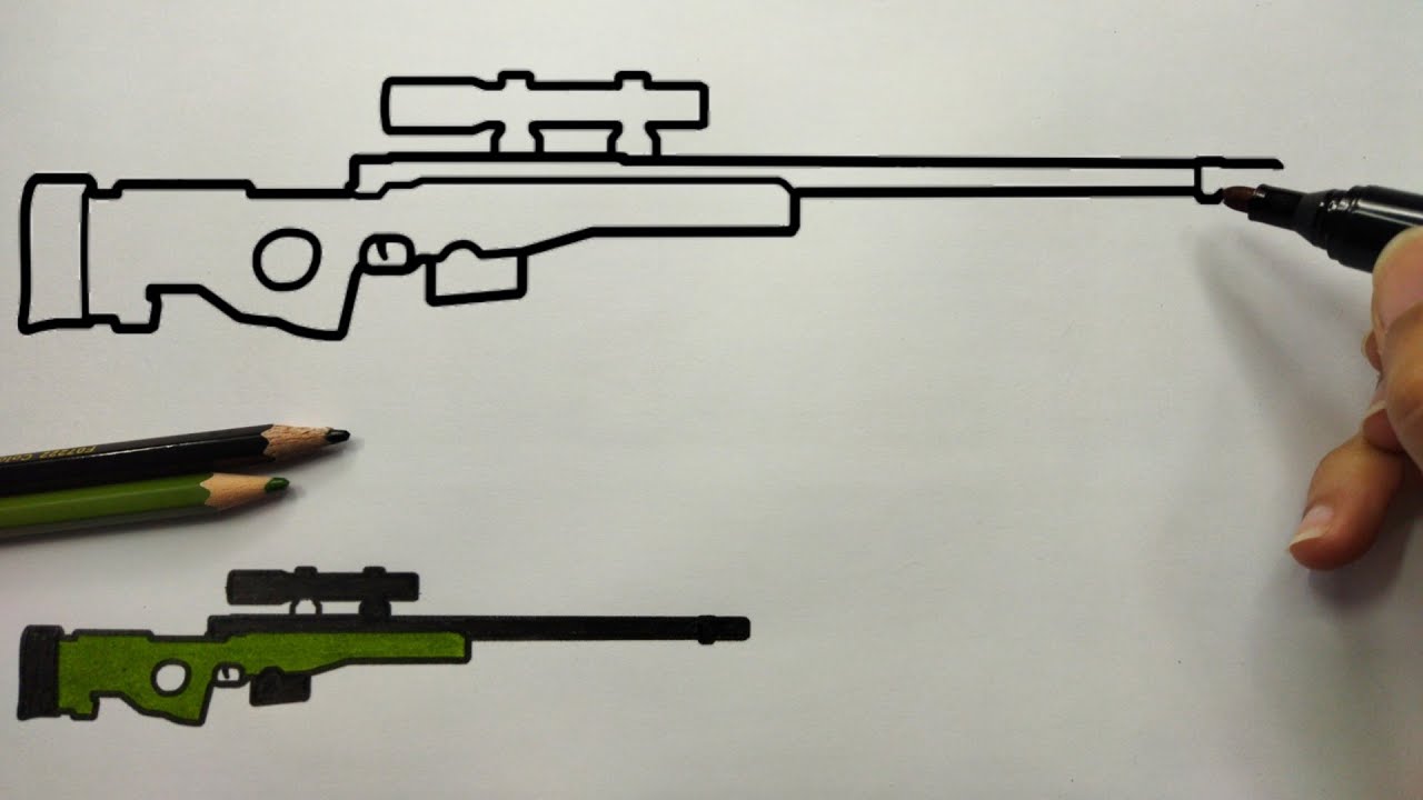 How To Draw Sniper Rifle Awm Drawing Awm Rifle Easy You – eroppa