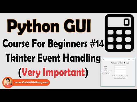 Handling Events In Tkinter Gui Python Tkinter Gui Tutorial In Hindi