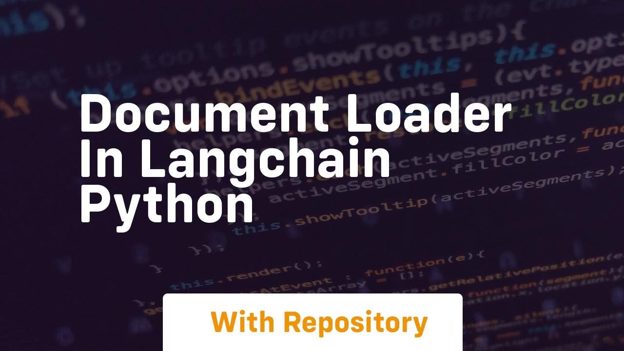 Document Loader In Langchain Python Youtube