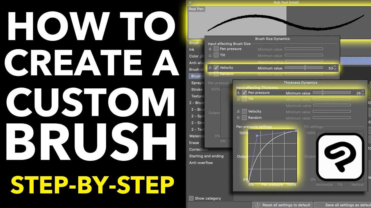 How To Create A Custom Clip Studio Paint Brush Easy Tutorial Youtube