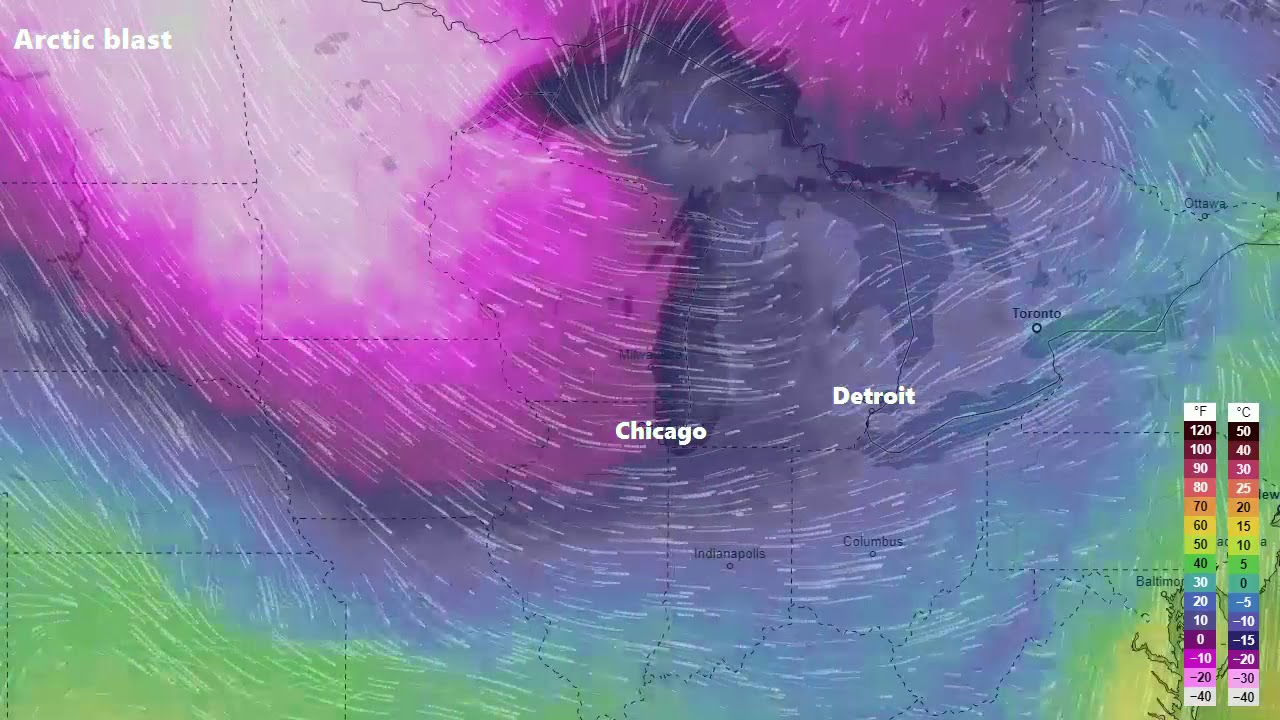 Record Breaking Arctic Blast In The Us Temperature Forecast Youtube
