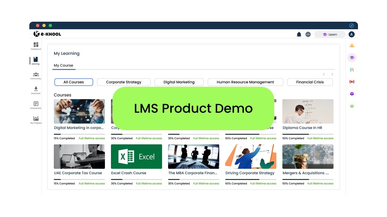 Lms Demo Guide Video For E Khool Learning Management System Lms