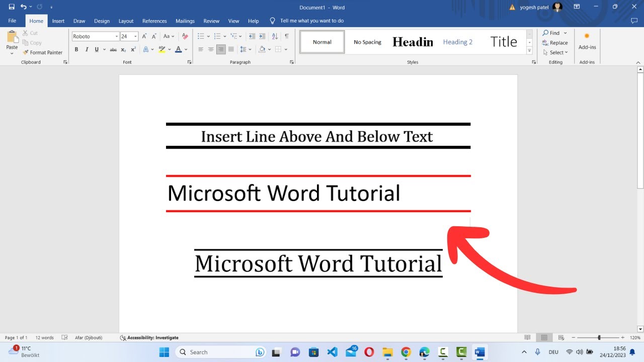How To Insert A Line Under A Title In Word Design Talk
