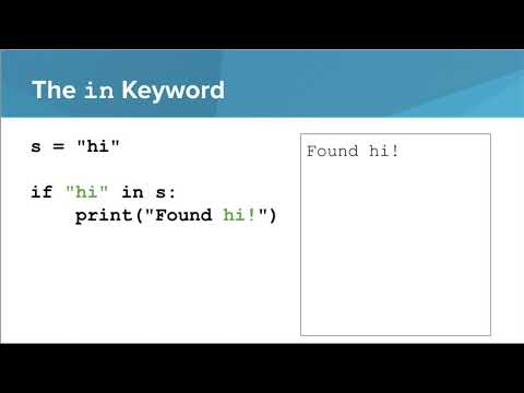 Intro Python The In Keyword Youtube