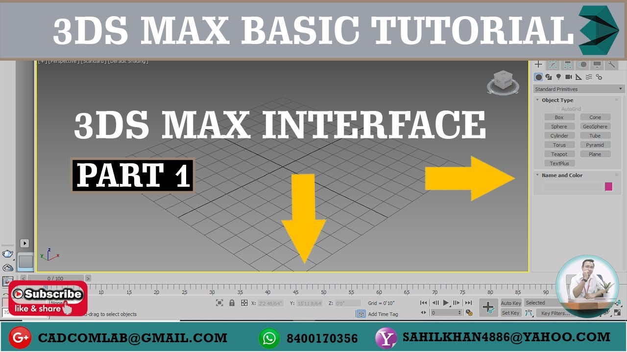 3ds Max Basic Part1 Interface Youtube