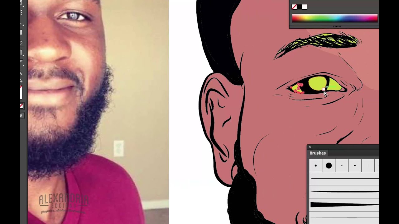 Vector Portrait Art Time Lapse Youtube