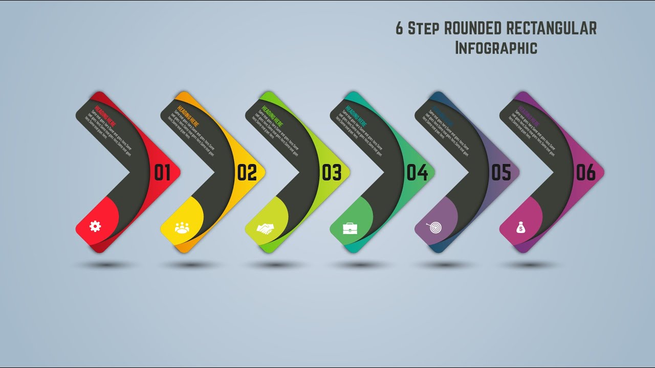 2 Adobe Illustrator Design 6 Step Rectangular Infographic Youtube