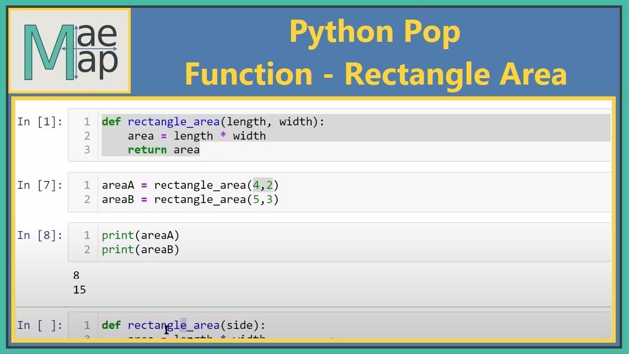 Python Pop Function Rectangle Area Youtube