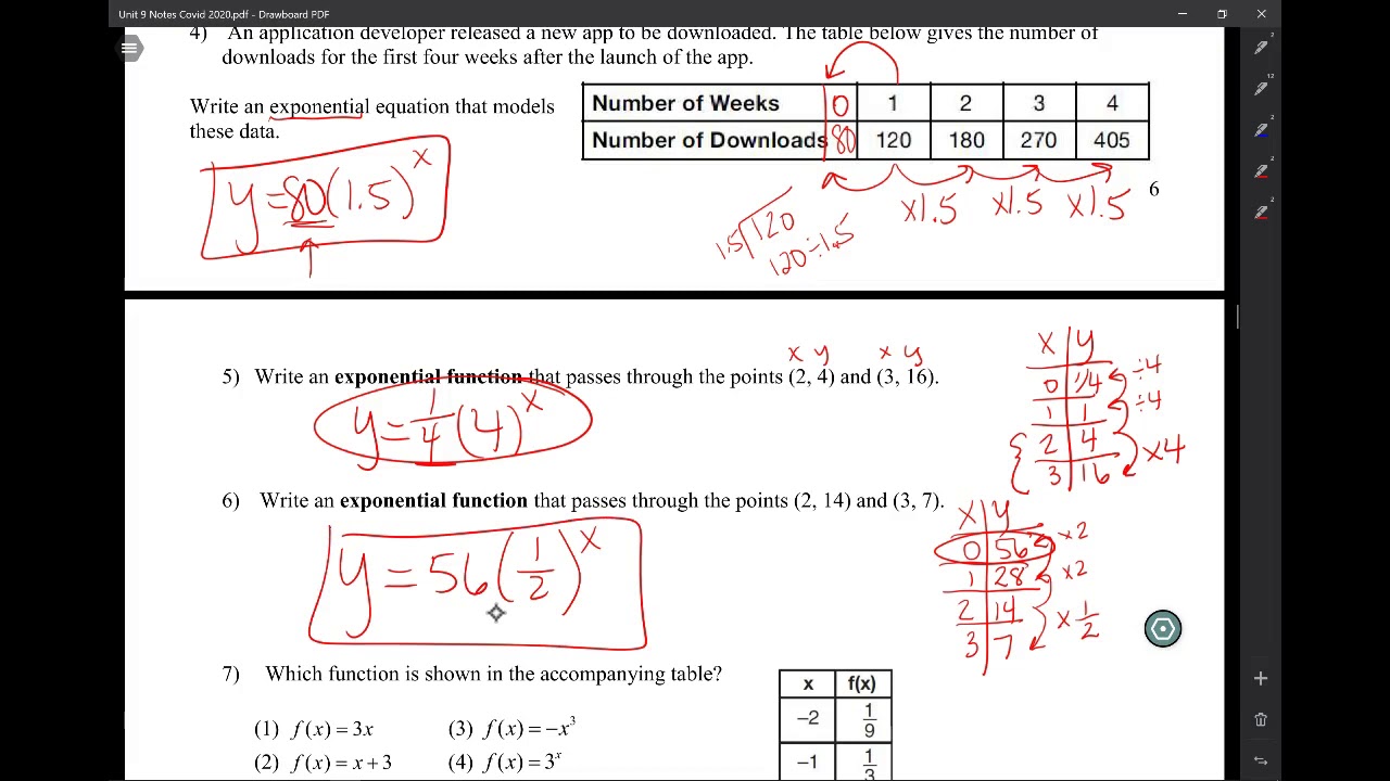 Algebra 1 Unit 9 Day 2 Youtube